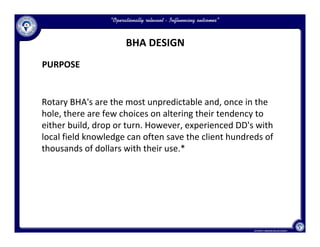 Bottom Hole Assembly Design for downhole drilling of oil and gas wells ...