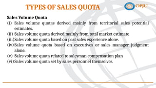 Sales Territory and Sales Quota in Sales Management | PPTX
