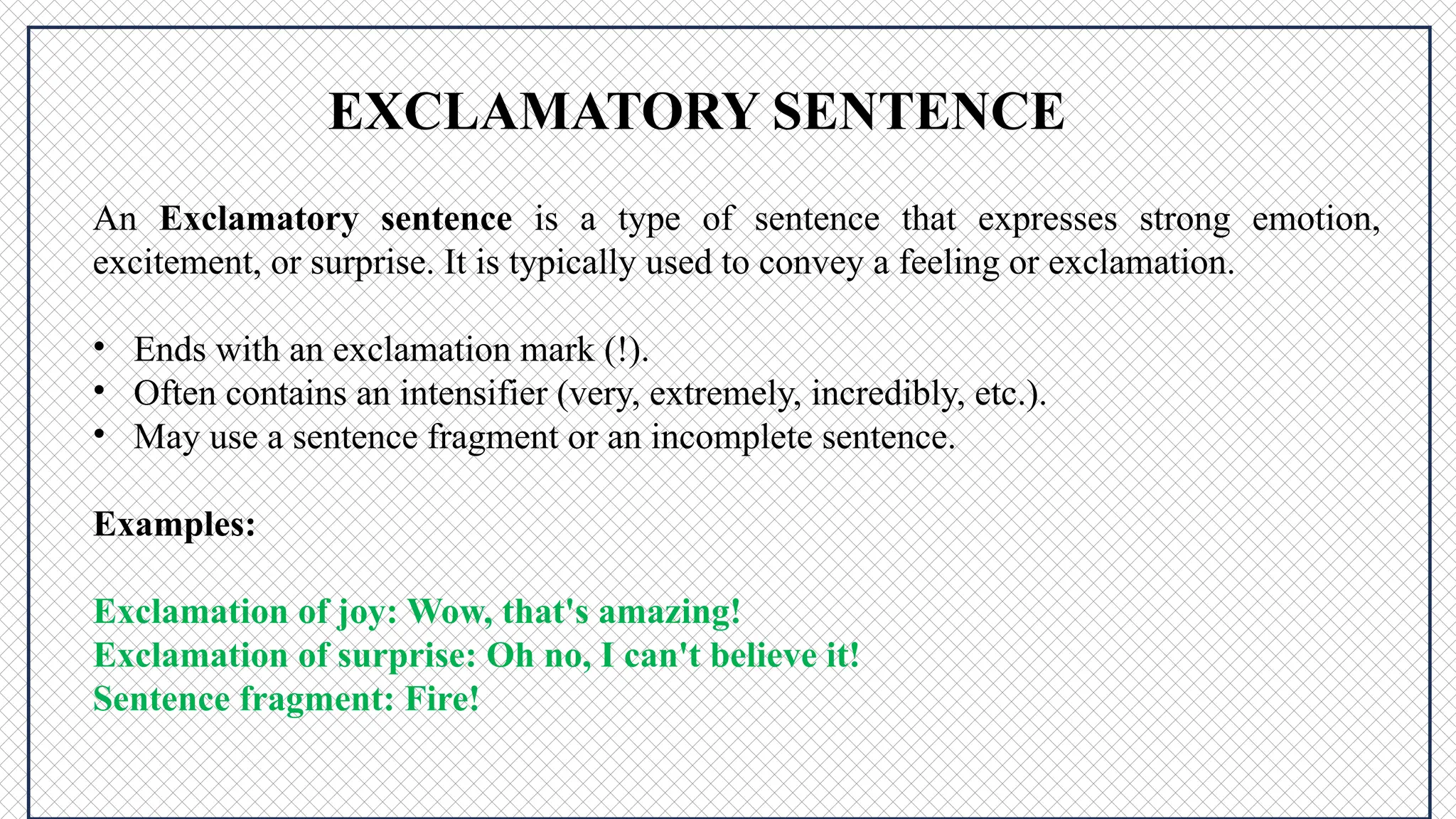 Sentence with it's types & formulas : Grammar | PPT
