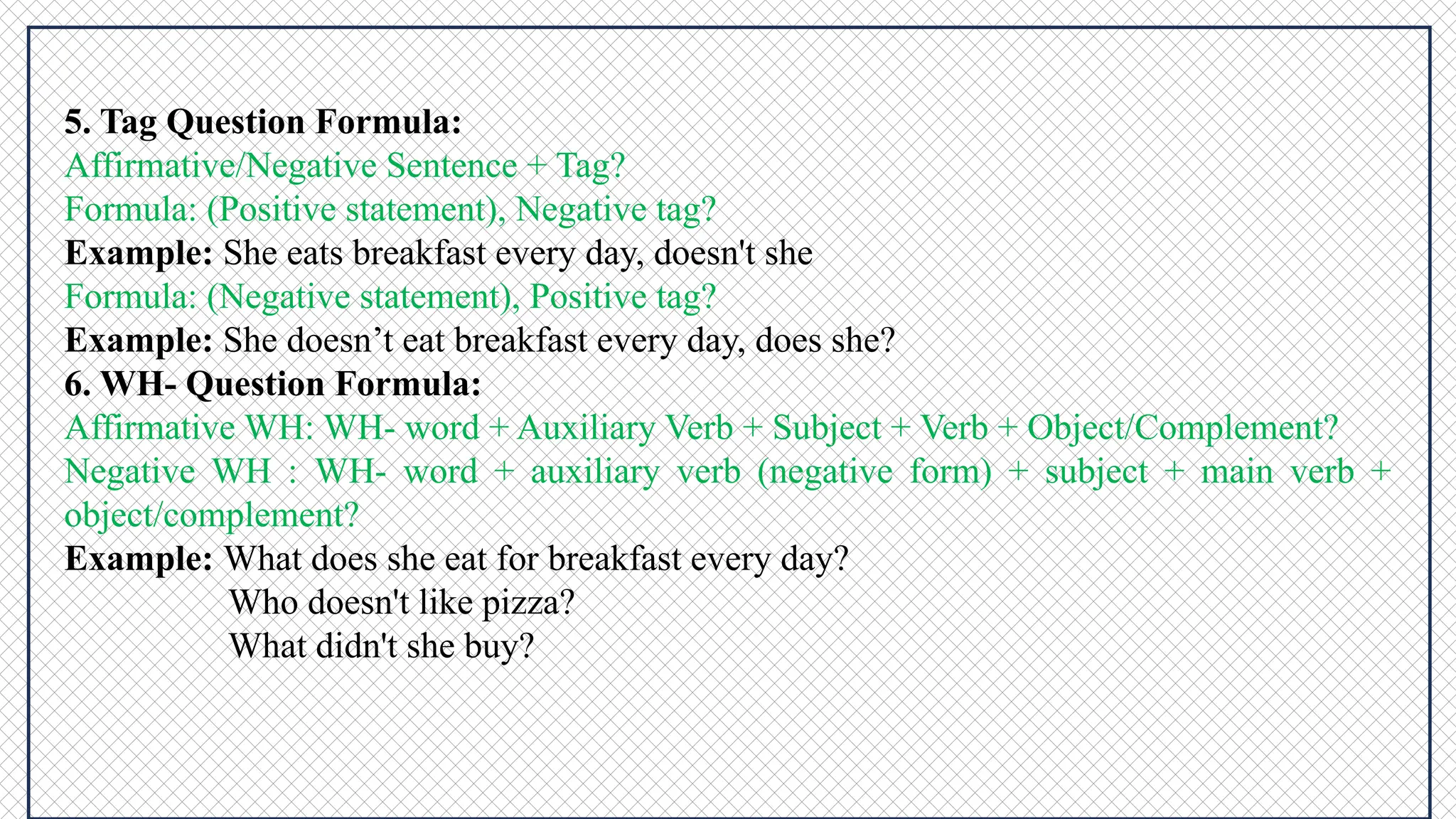 Sentence with it's types & formulas : Grammar | PPTX