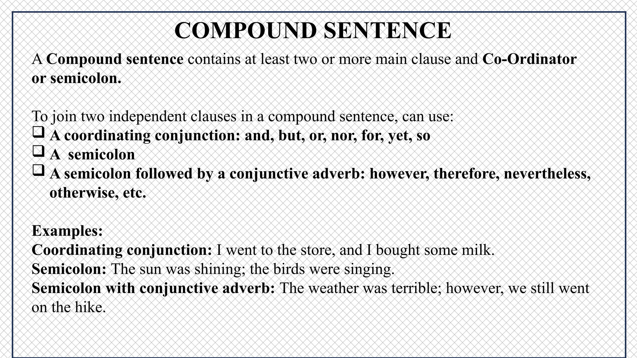 Sentence with it's types & formulas : Grammar | PPT