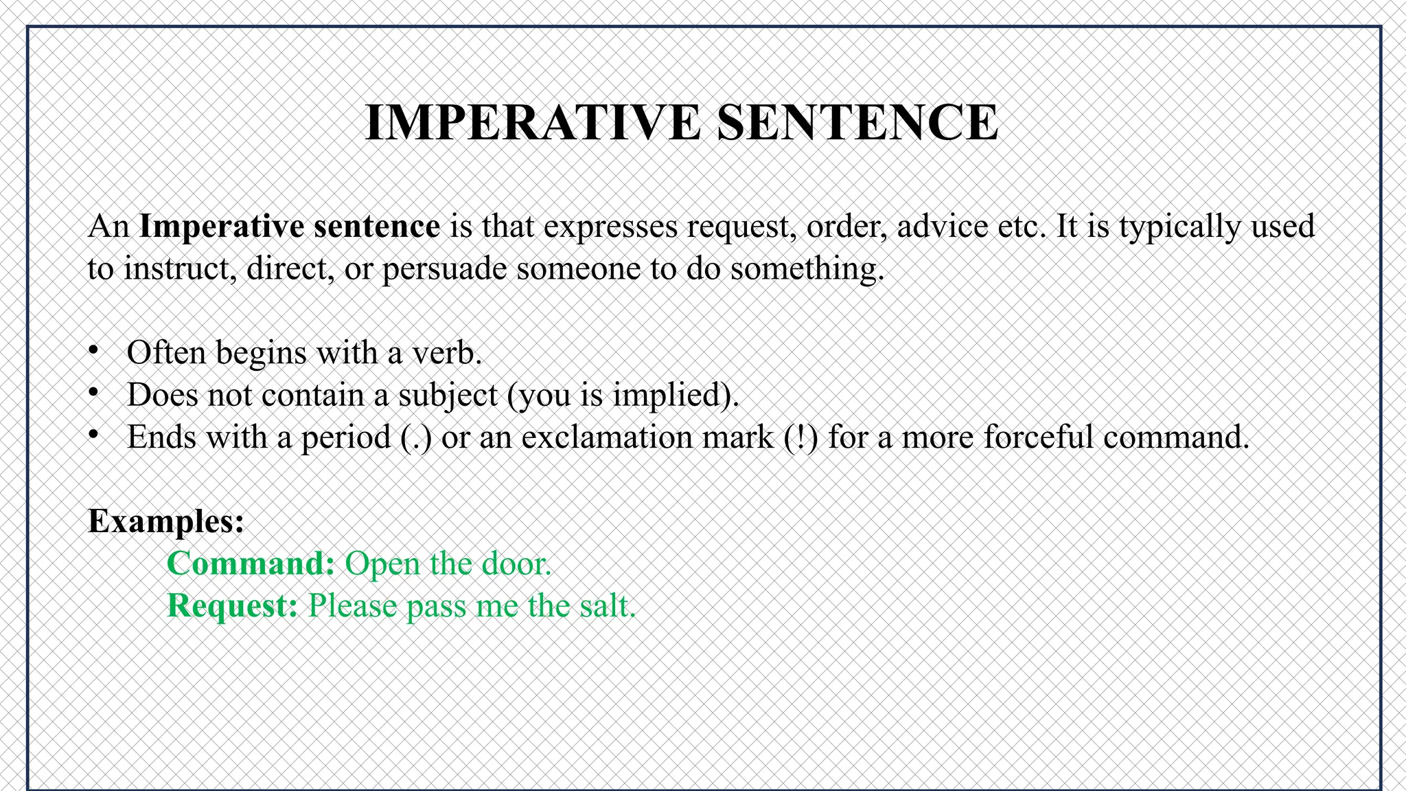 Sentence with it's types & formulas : Grammar | PPTX