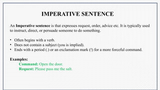 Grammar: Sentence with it's types & formulas | PPT | Free Download
