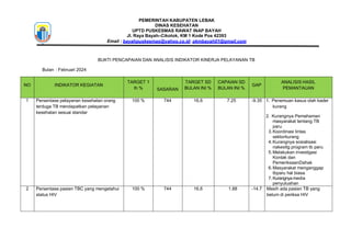 4.4.1.a. Bukti Pencapaian Indikator Kinerja Pelayanan TB dengan ...