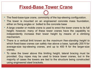 4. Cranes ( info about construction machniery like cranes) | PPTX