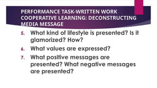 4.MIL Media Literacy (Part 3)- Performance Tasks -Deconstructing Media ...