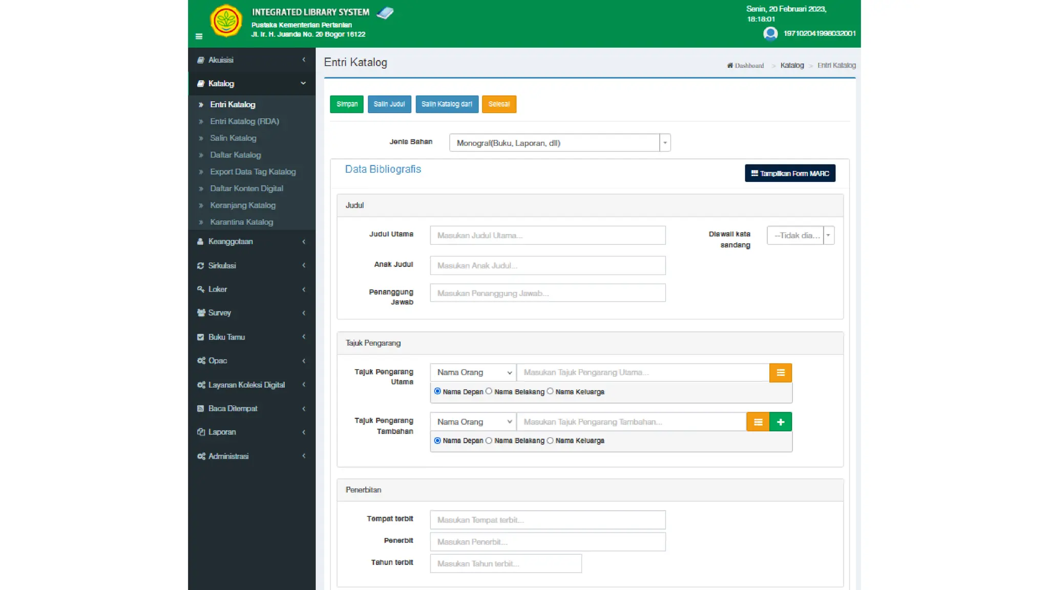 Pengolahan Buku menggunakan INLISLITE 3.1 | PDF