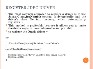 4. Database Connectivity using JDBC .ppt