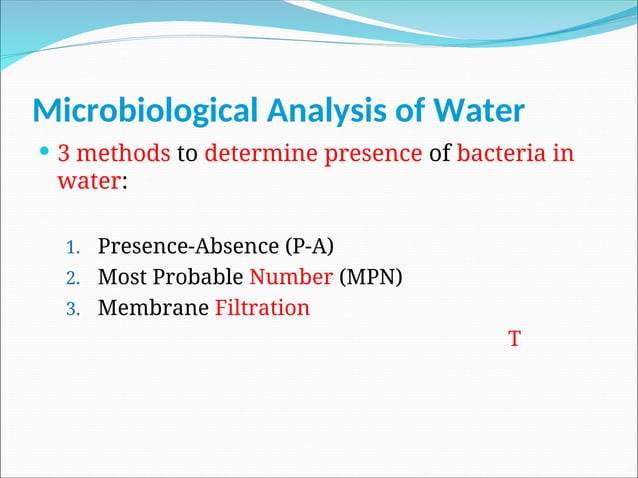 4. Final - Microbiological Analysis of water.ppt