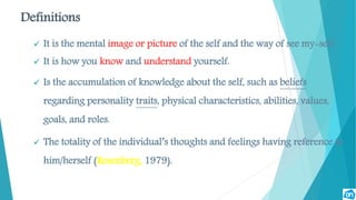 Self concept and self esteem for teching | PDF