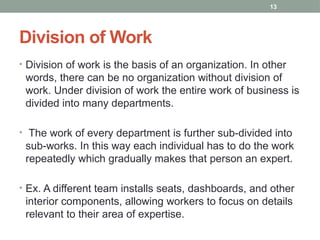 4.Organising The presentation focuses on organizing in management ...