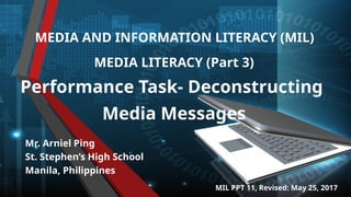4.MIL Media Literacy (Part 3)- Performance Tasks -Deconstructing Media ...