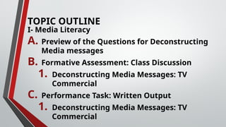 4.MIL Media Literacy (Part 3)- Performance Tasks -Deconstructing Media ...