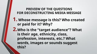 4.MIL Media Literacy (Part 3)- Performance Tasks -Deconstructing Media ...