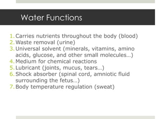 4. Water characteristics and importance | PPT