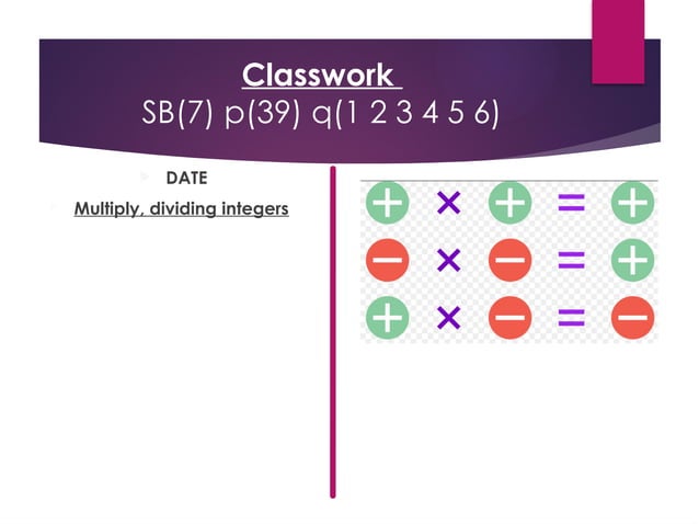 4.2 multiply , divide integers presentation | PPT
