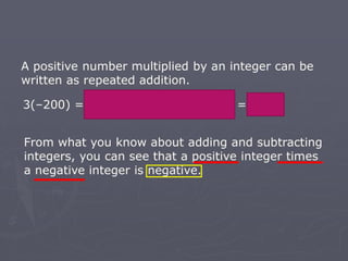 4.2 multiply , divide integers presentation | PPT