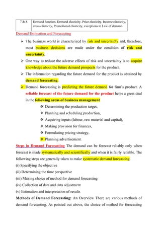Demand estimation and forecasting analysis | PDF