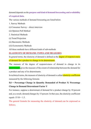 Demand estimation and forecasting analysis | PDF