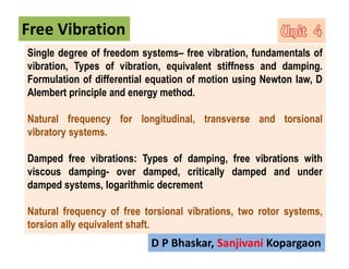 Mechanical Vibration, Free Vibration,Mechanical Vibration, Resonance ...