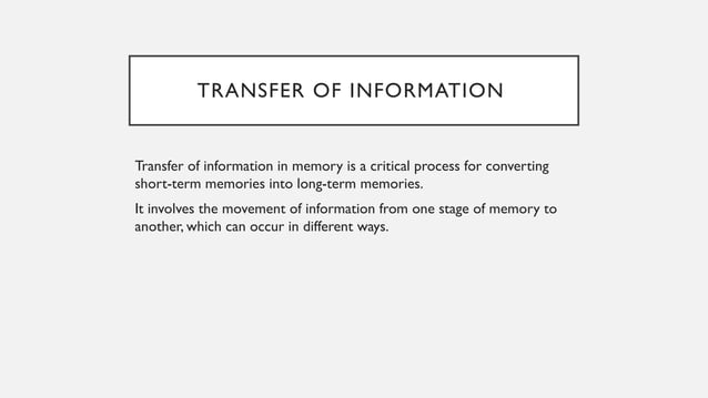 Memory and forgetting in Educational psychology | PPTX