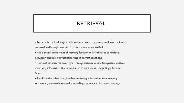 Memory and forgetting in Educational psychology | PPTX