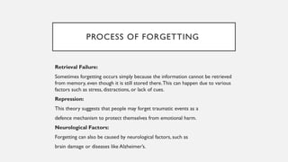 Memory and forgetting in Educational psychology | PPTX