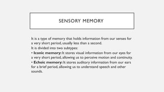 Memory and forgetting in Educational psychology | PPTX