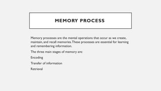 Memory and forgetting in Educational psychology | PPTX