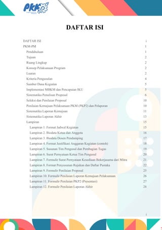 program kreatifitas mahasiswa - pedoman pkm | PDF
