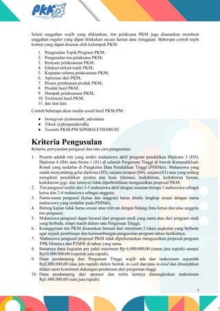 program kreatifitas mahasiswa - pedoman pkm | PDF