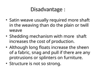 4. Satin fabric classification and uses in daily life | PPTX