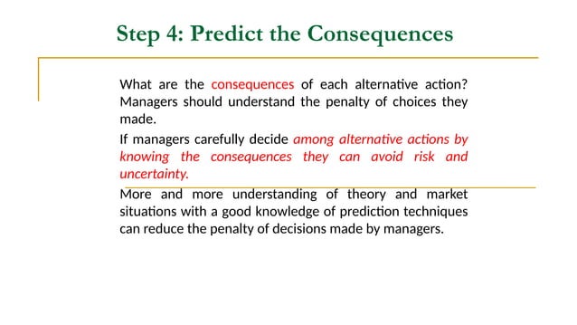 4.STEPS IN DECSION MAKING.pptx steps in deciiosn making | PPT
