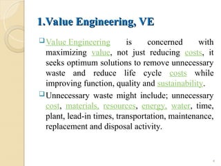 those Value Engineering for construction projects | PPT