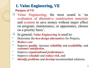 those Value Engineering for construction projects | PPT