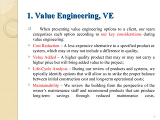 those Value Engineering for construction projects | PPT
