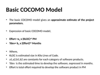 4. COCOMO – HEURISTIC ESTIMATION TECHNIQUE.pptx