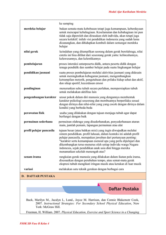 4. Modul Ajar PJOK Unit 1.docx pjok pembelajaan | PDF