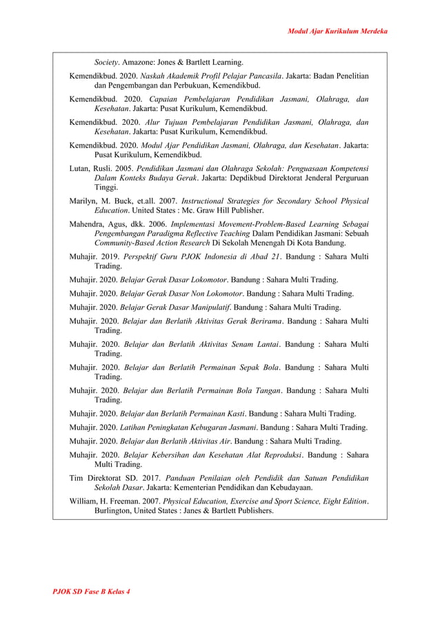 4. Modul Ajar PJOK Unit 1.docx pjok pembelajaan | PDF