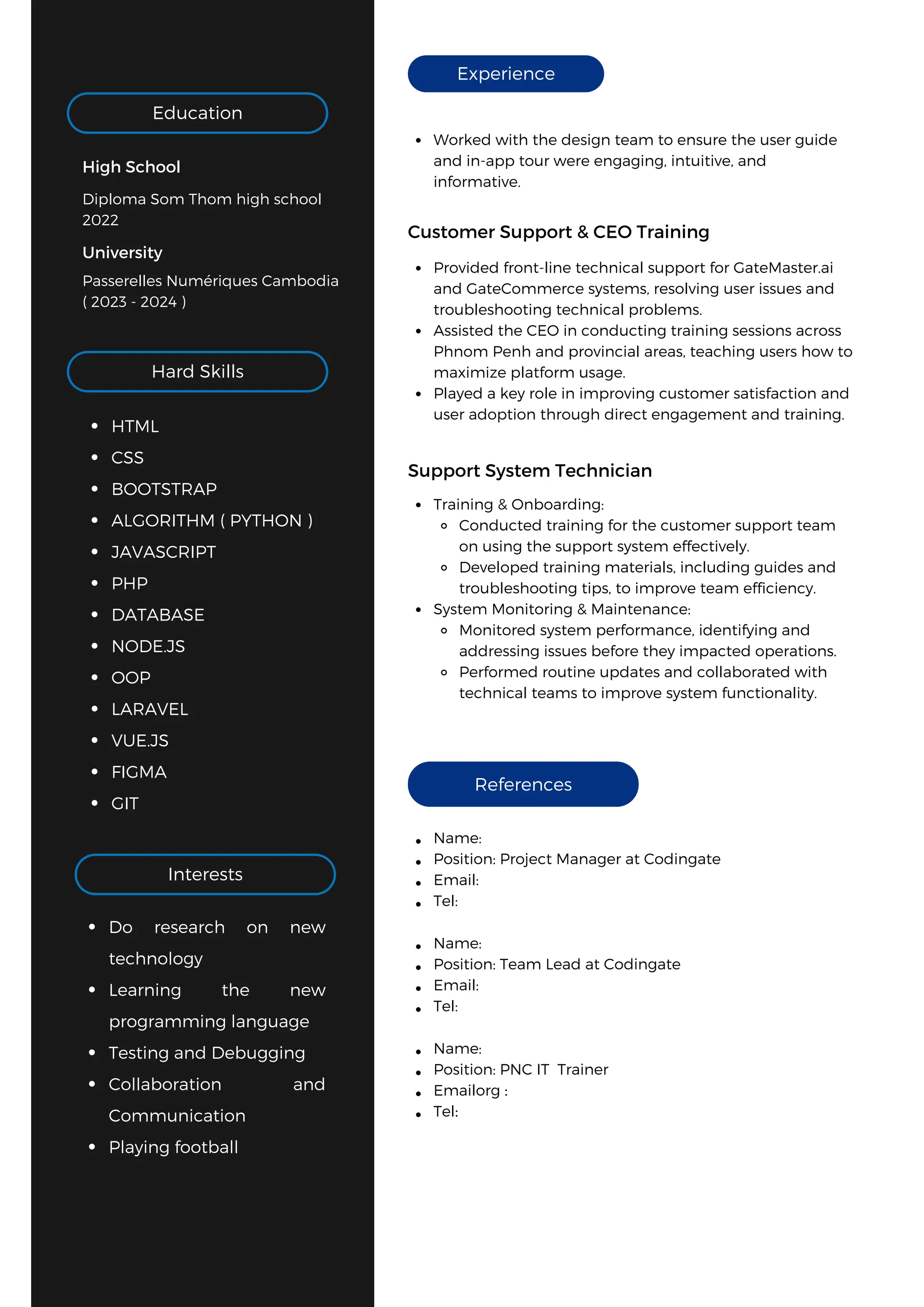 Contoh CV Menggunakan Bahasa Inggris untuk Bagian Web Developer | PDF