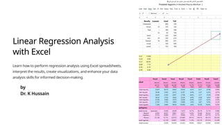 Linear Regression Analysis with Excel spreadsheets | PPTX