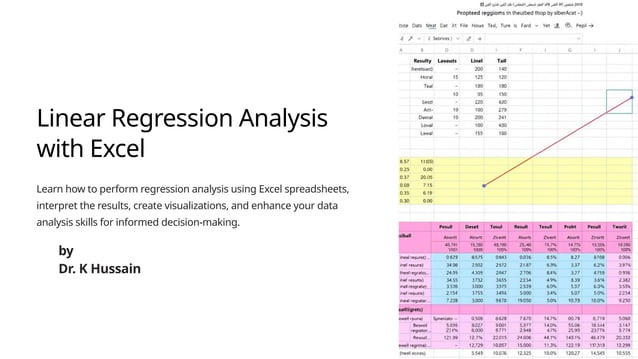 Linear Regression Analysis with Excel spreadsheets | PPTX