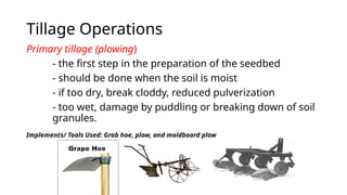 Land preparation for Annual and Perennial Crops | PPTX