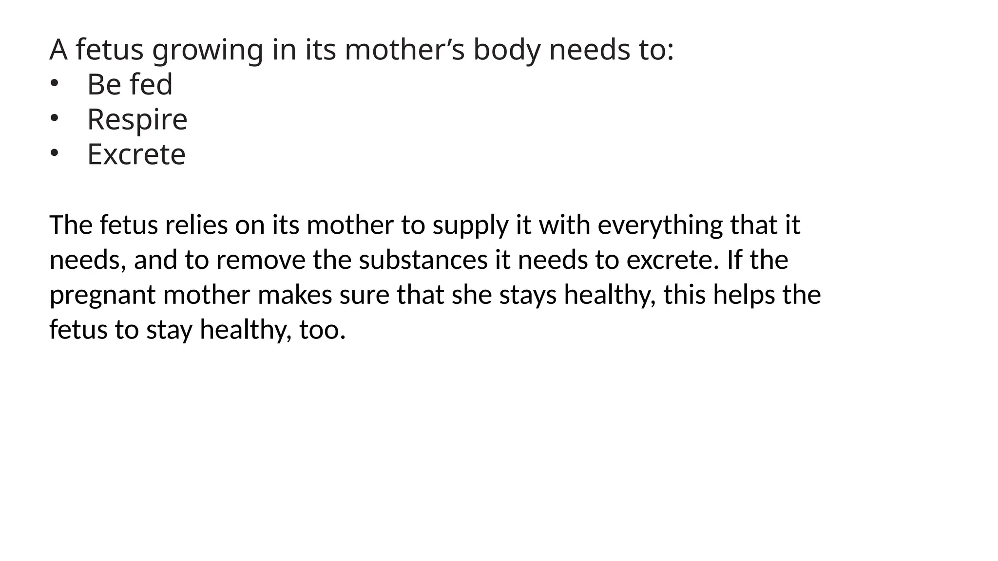 Keeping fetus healthy Year 8 Presentation | PPTX