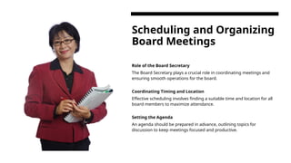 Responsibilities of a Board Secretary (Overview) | PPTX