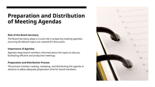 Responsibilities of a Board Secretary (Overview) | PPTX