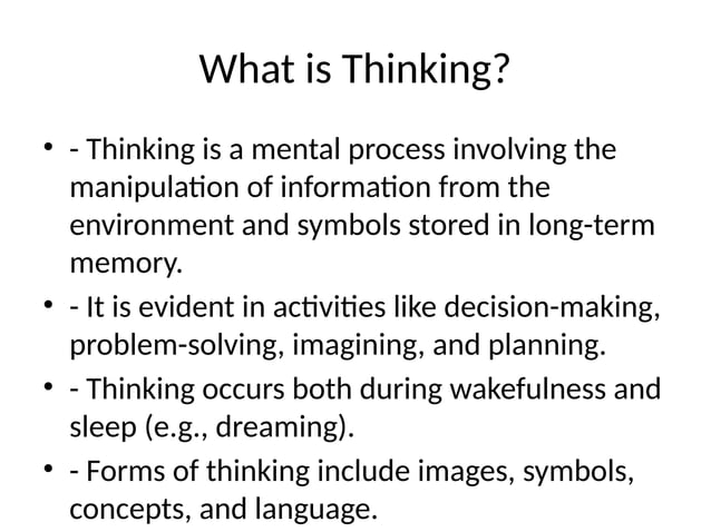 Introduction to Thinking in Modern Psychology | PPT
