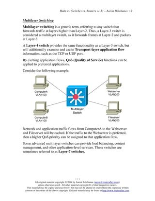 4. Hubs vs. Switches vs. Router_Networks v1.11 – Aaron Balchunas | PDF