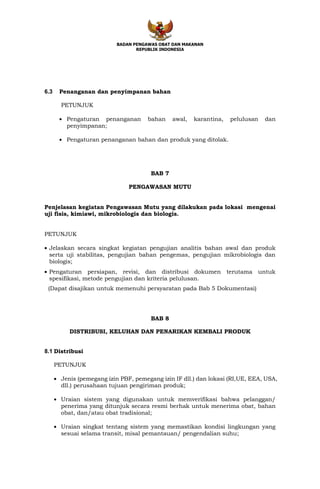 Perka BPOM tentang dokumen induk industri obat | PDF