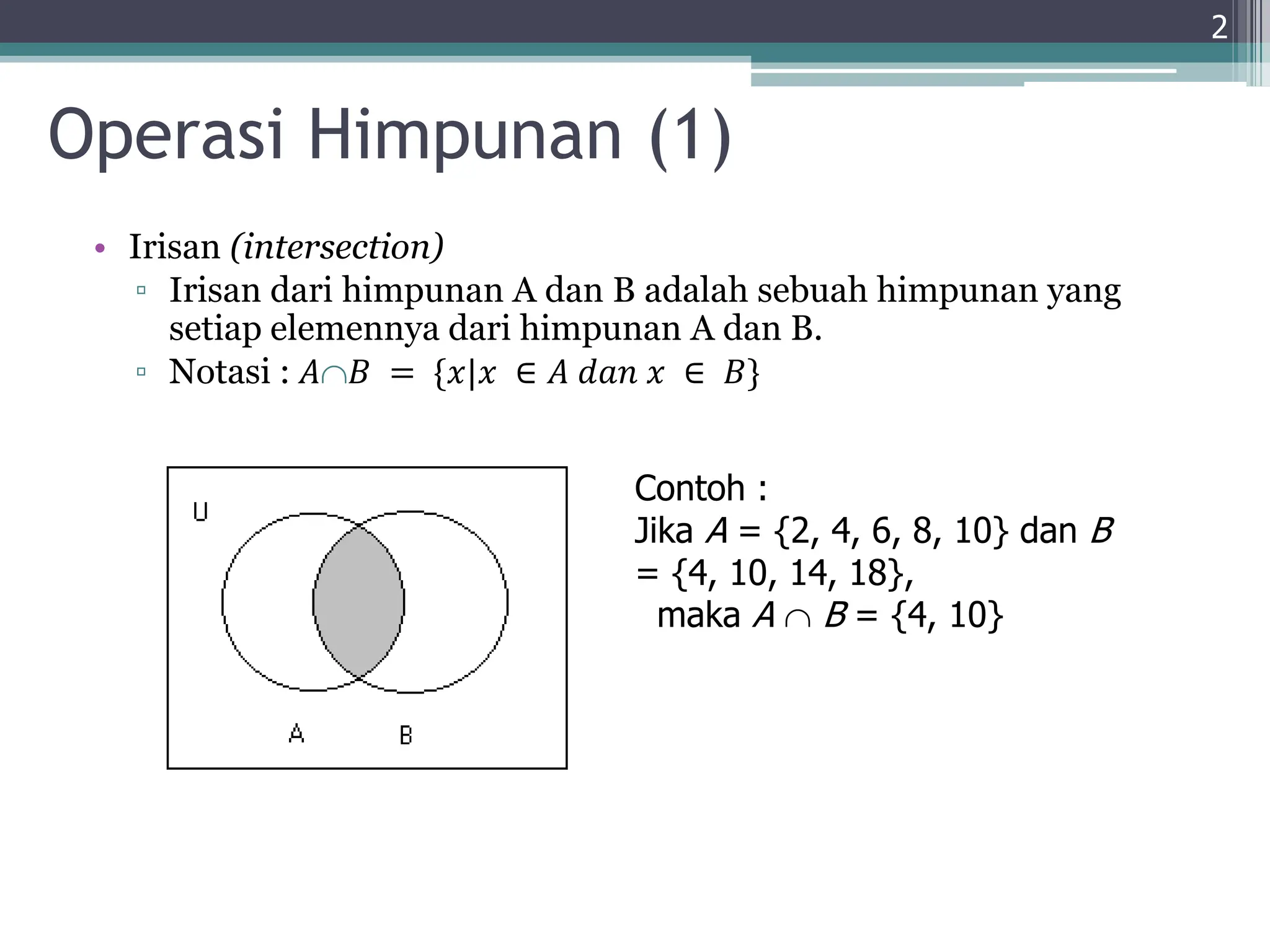 Mata Kuliah Matematika Bisnis - Himpunan | PDF